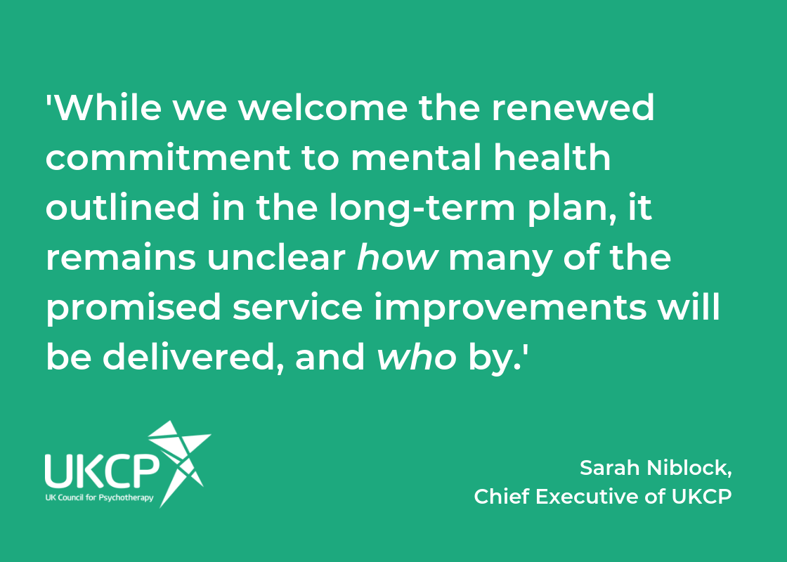UKCP responds to NHS long-term plan announcement